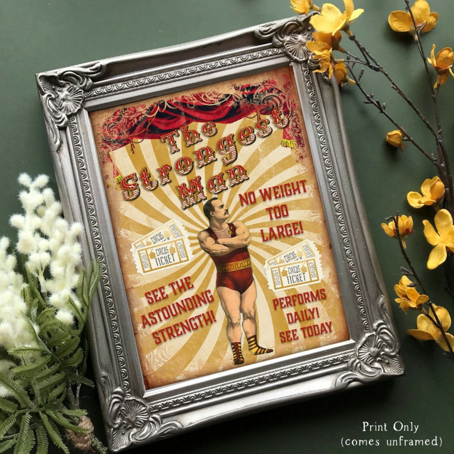Vintage Style Circus Strongman Poster Wall Art Sign - Etsy UK