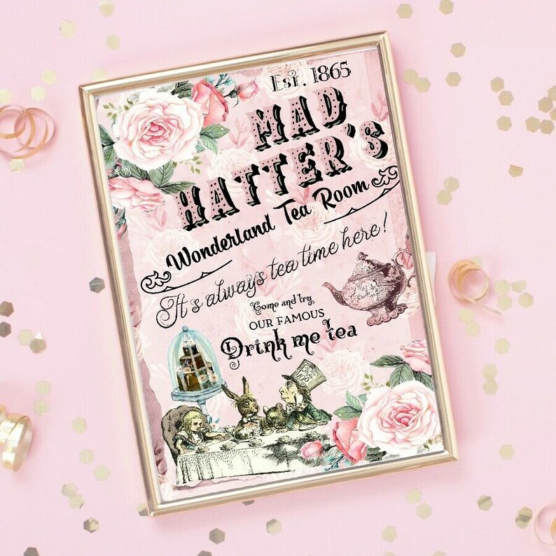 Alice in Wonderland Tea Party Sign Mad Hatter's Tea Room | Etsy