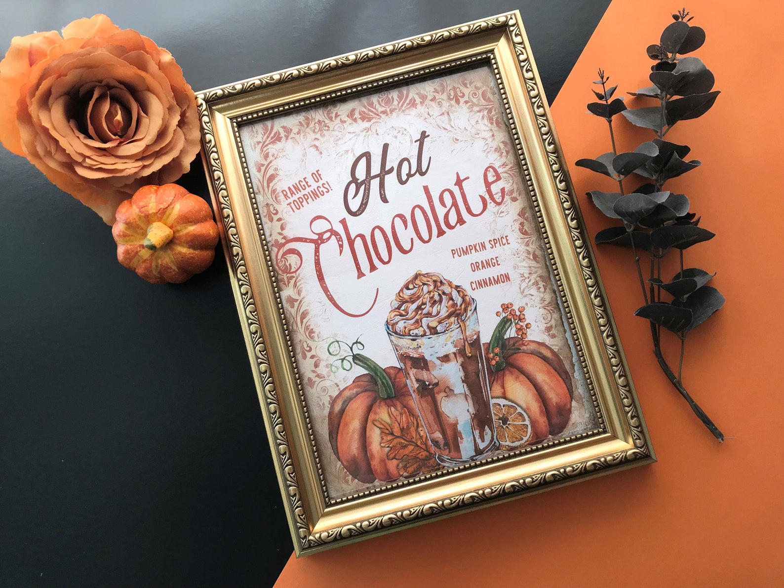 Autumn Hot Chocolate Sign Hot Cocoa Sign Wall Decor Fall | Etsy