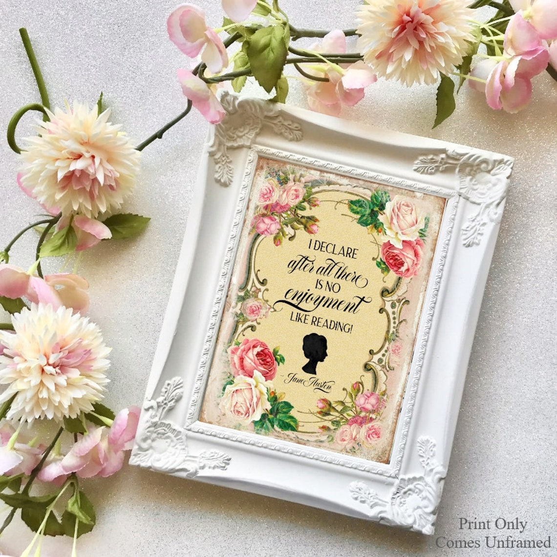 Jane Austen Print Book Quote Reading Wall Art Reading - Etsy UK