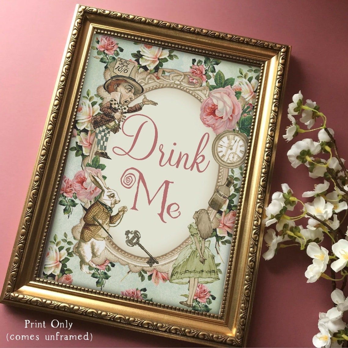 Alice in Wonderland Sign Drink Me Sign Onederland Tea Party - Etsy UK