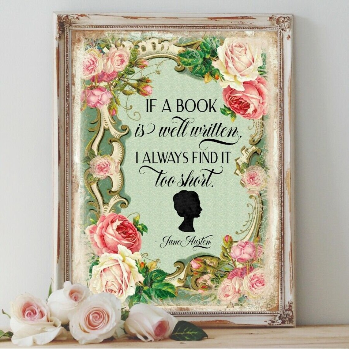 Jane Austen Print Book Quote Reading Wall Art Reading | Etsy