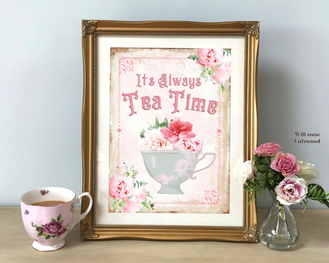 It's Always Tea Time Print Wall Art Decor Kitchen Print | Etsy