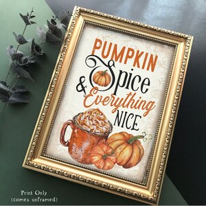 Set of 3 Pumpkin Spice Signs Autumn Prints Fall Decor Pumpkin Print ...
