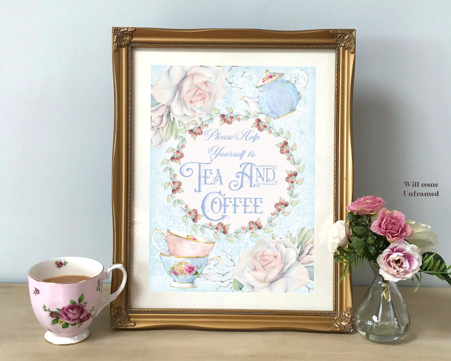 Tea & Coffee Sign Tea Time Print Wall Art Decor Wedding | Etsy
