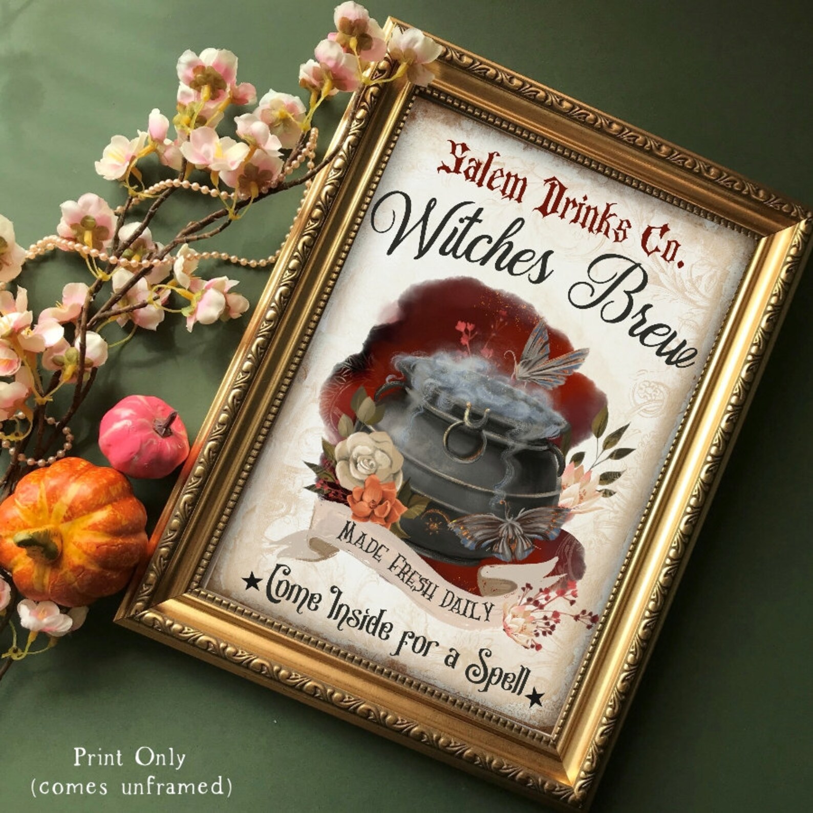 Witches Brew Sign Witch Sign Halloween Sign Retro - Etsy UK