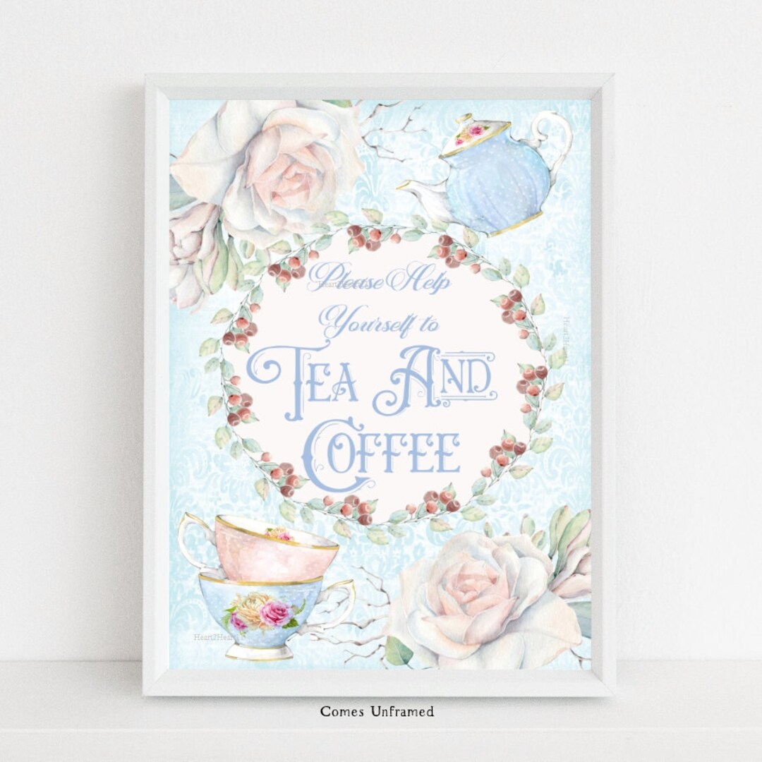 Tea & Coffee Sign, Tea Time Print, Wall Art Decor, Wedding Sign ...