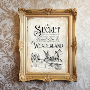 Alice in Wonderland the Secret Quote Print, Wonderland Wall Print, Home ...