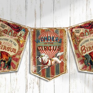 Vintage Style Circus Bunting Circus Banner - Etsy
