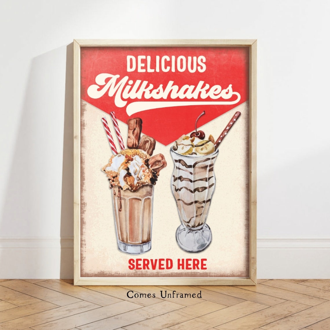 Retro Milkshake Sign Vintage Diner Sign Milkshake Sign - Etsy UK