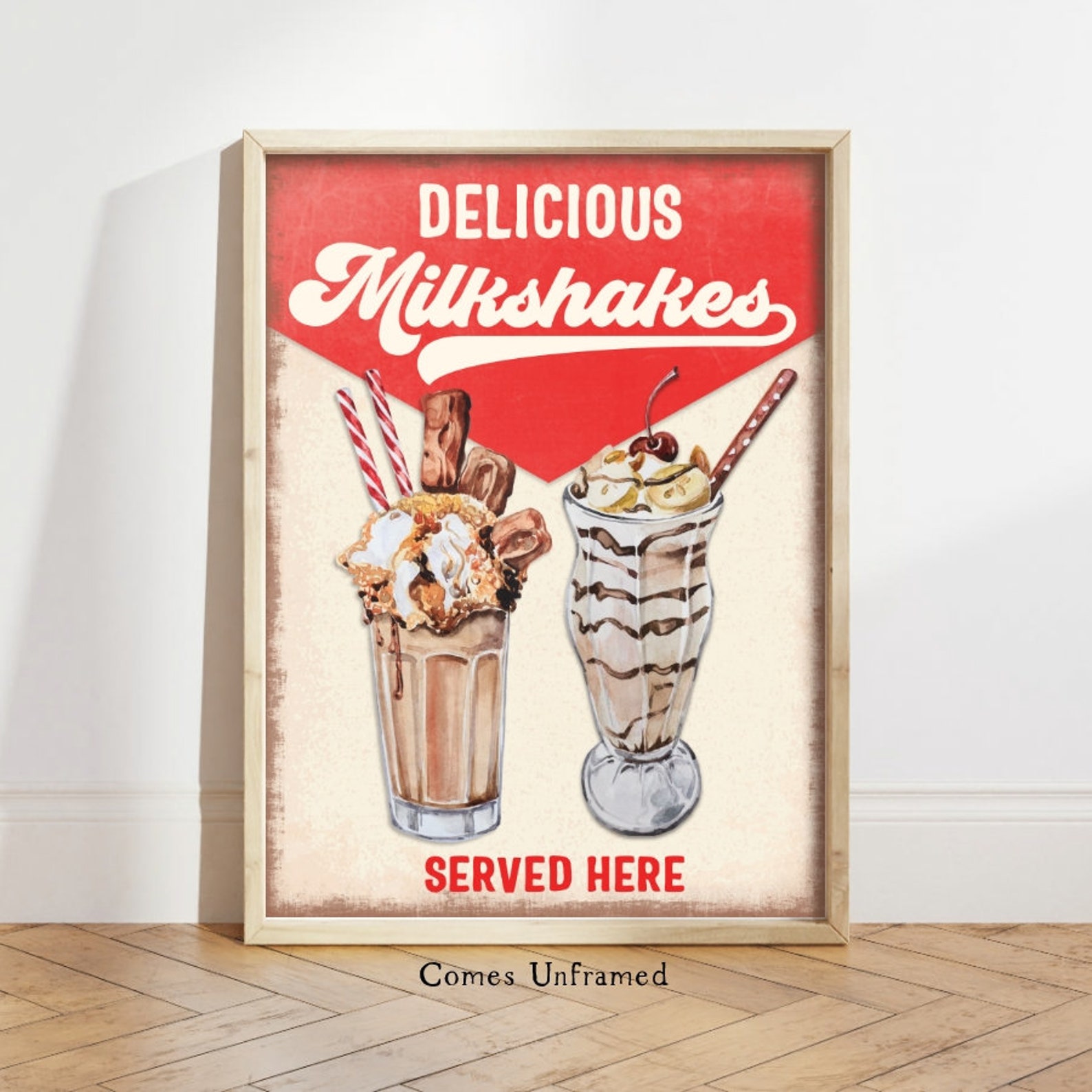 Retro Milkshake Sign Vintage Diner Sign Milkshake Sign - Etsy UK