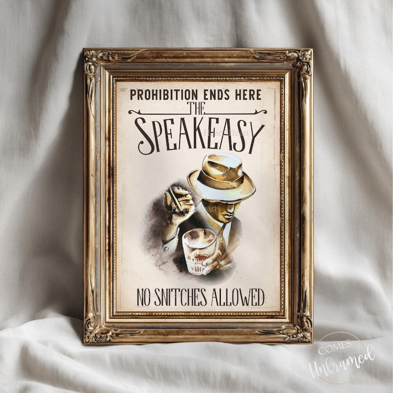 Art Deco Speakeasy Sign Poster | 1920s Home Bar Print - Etsy UK