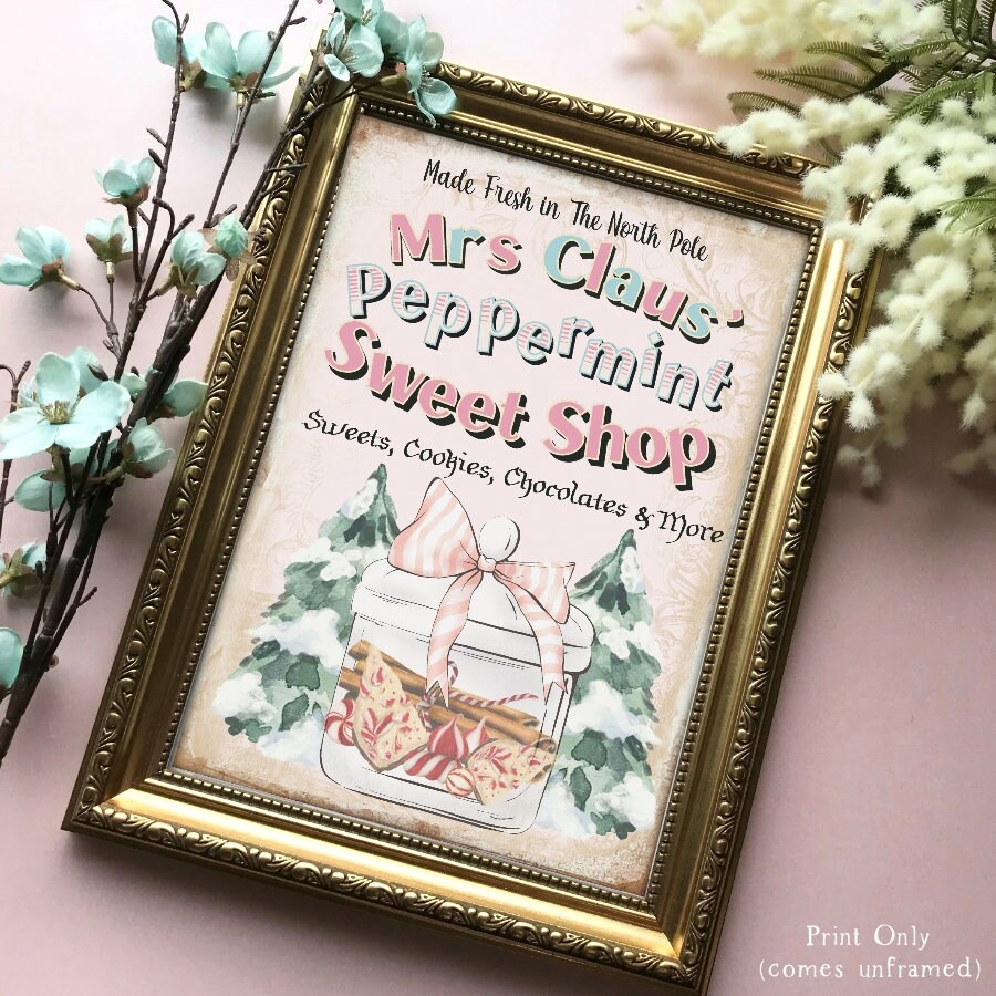 Pink Christmas Sweet Shop Sign Christmas Candy Canes Sign - Etsy UK