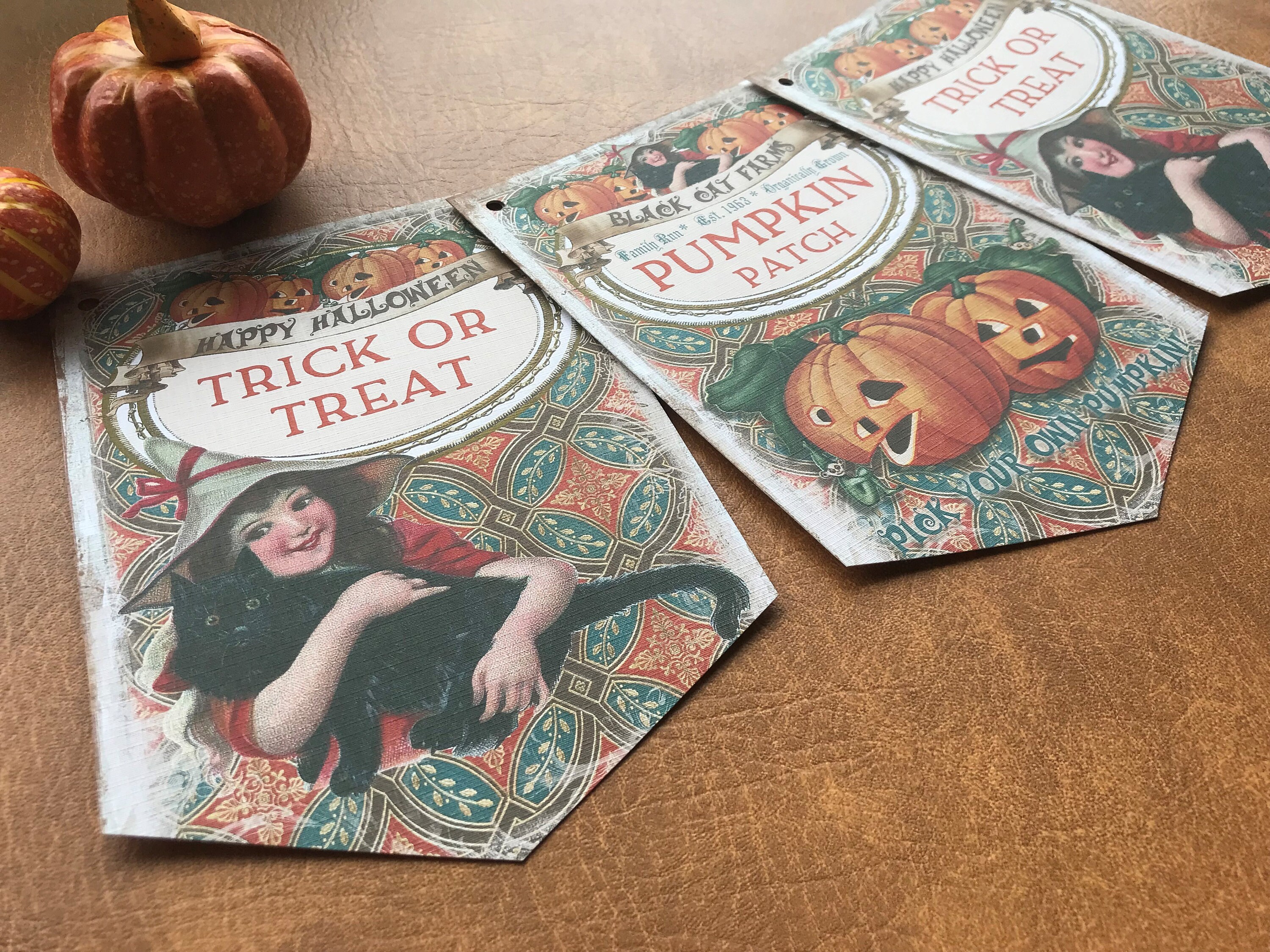 Party Décor Paper & Party Supplies Vintage Halloween Bunting Handmade ...