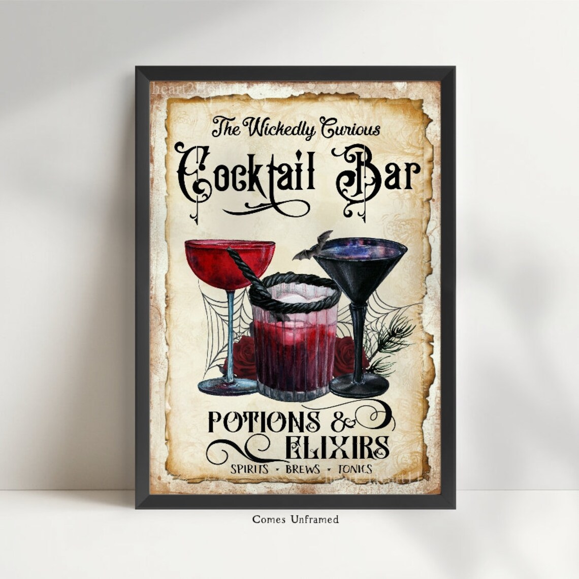 Halloween Cocktail Bar Sign Vintage Halloween Potions & - Etsy UK