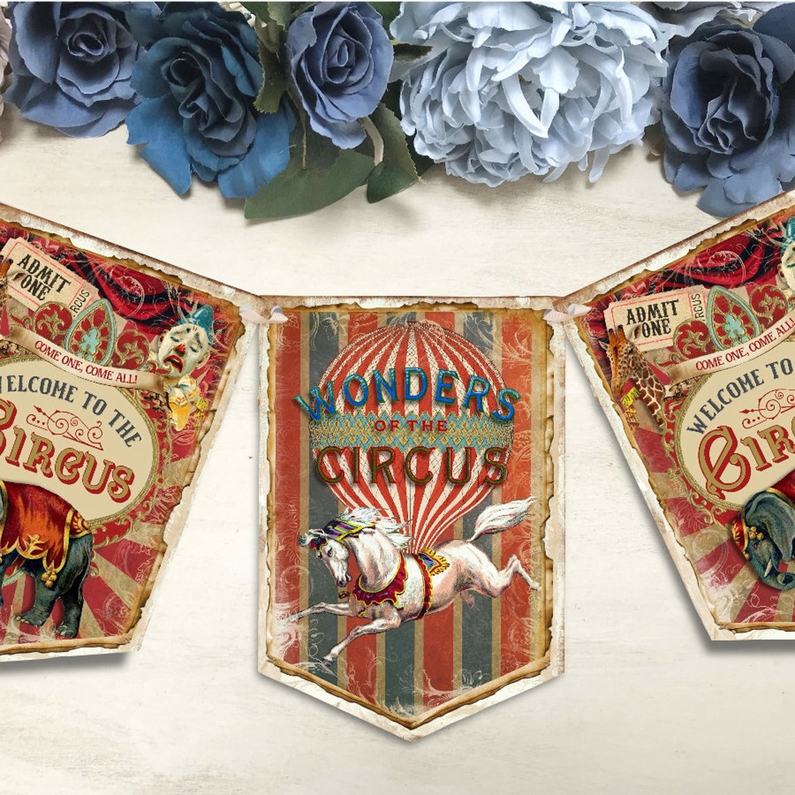 Vintage Style Circus Bunting Circus Banner | Etsy