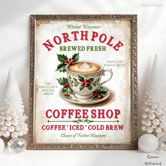 Christmas Coffee Shop Sign