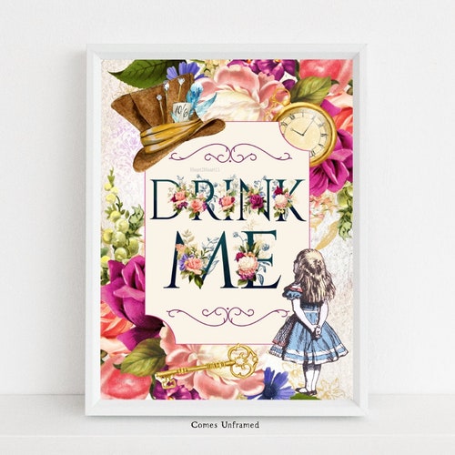 Alice in Wonderland Drink Me Sign Onederland Tea Party Sign - Etsy UK
