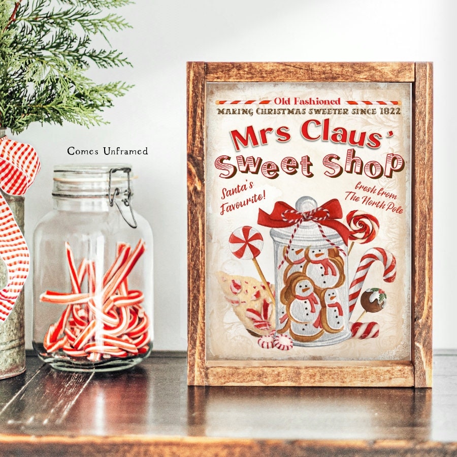 BUNDLE Mrs Claus Christmas Signs Hot Chocolate Gingerbread - Etsy