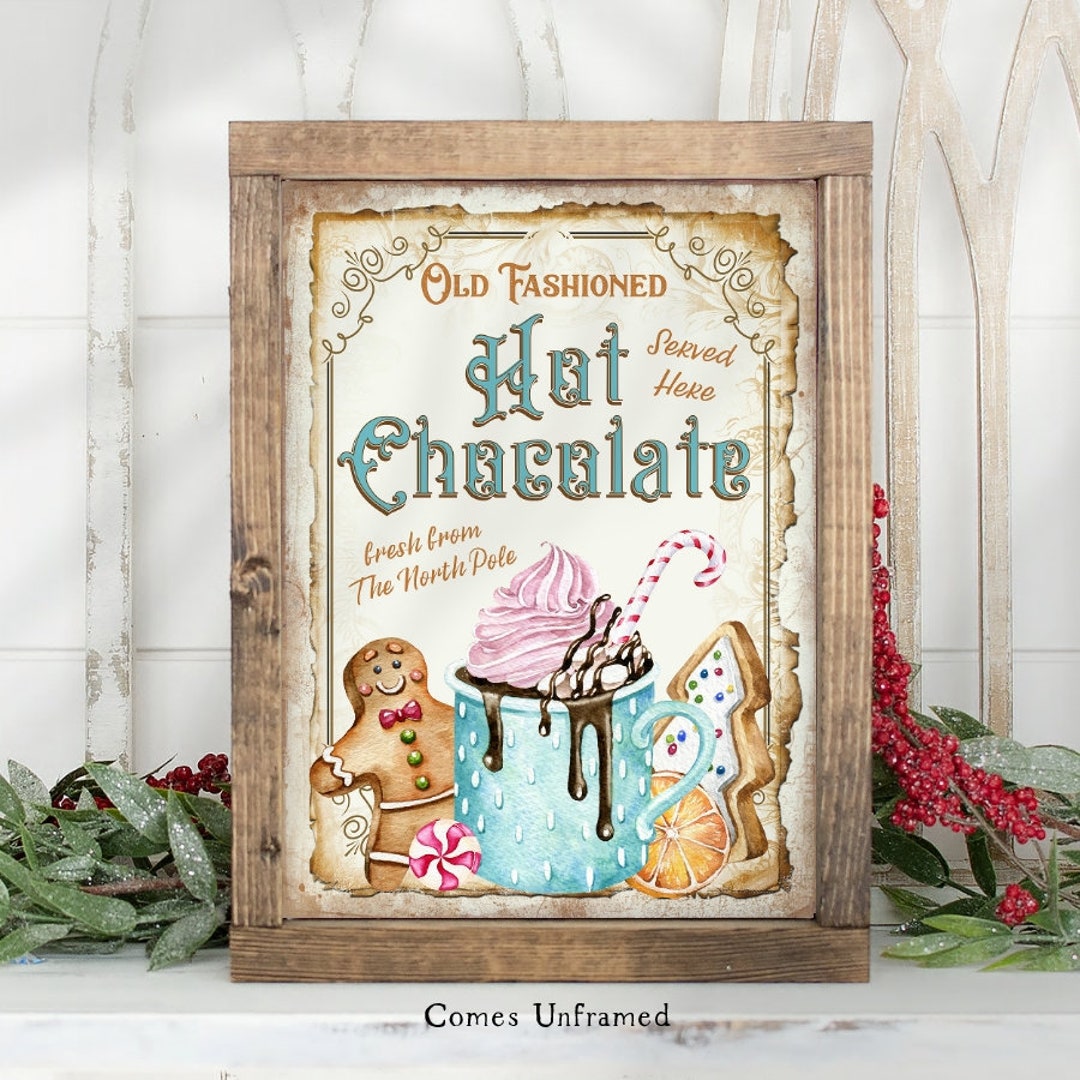 Christmas Hot Chocolate Sign, Christmas Cocoa, Wall Decor, Holiday ...