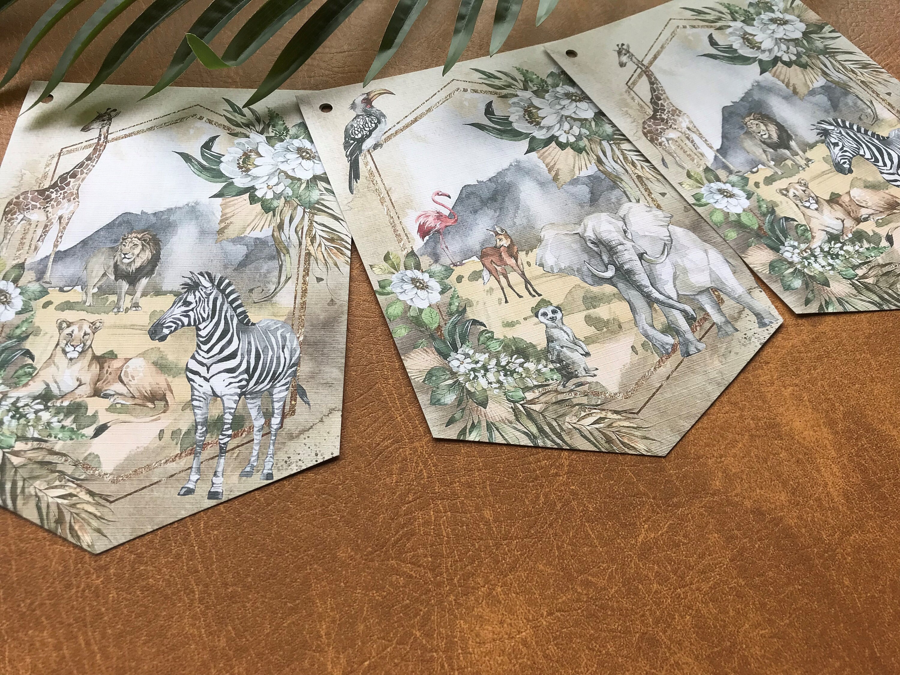 Safari Animal Bunting Jungle Banner Jungle Birthday Party | Etsy