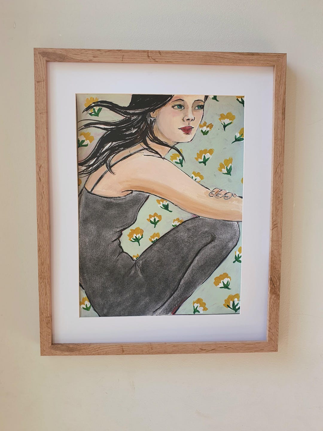 Poster A3 Painting, Portrait, Print, A3, Acrylic Paint, Bohemian Modern ...