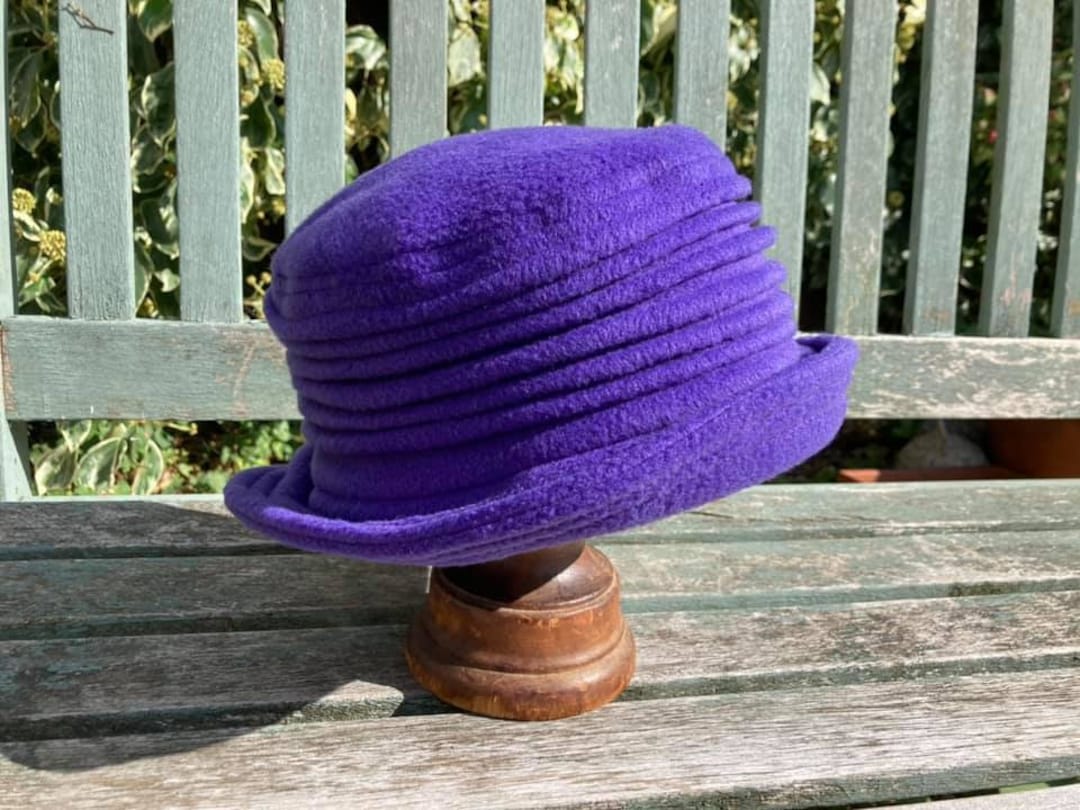 Purple Fleece Cloche Hat, Mauve Winter Hat, Plum Cloche Hat, Purple ...