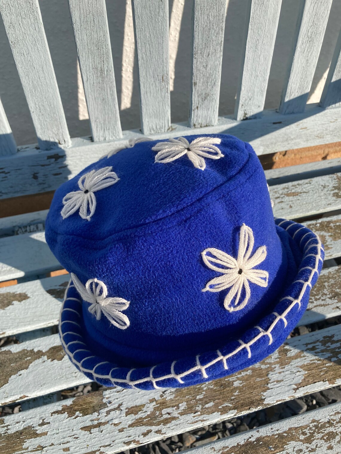 Royal Blue Fleece Hat Cobalt Blue Winter Cloche Bright Blue - Etsy