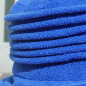 Royal Blue Fleece Cloche Hat, Bright Blue Fleece Hat, Colbalt Winter ...