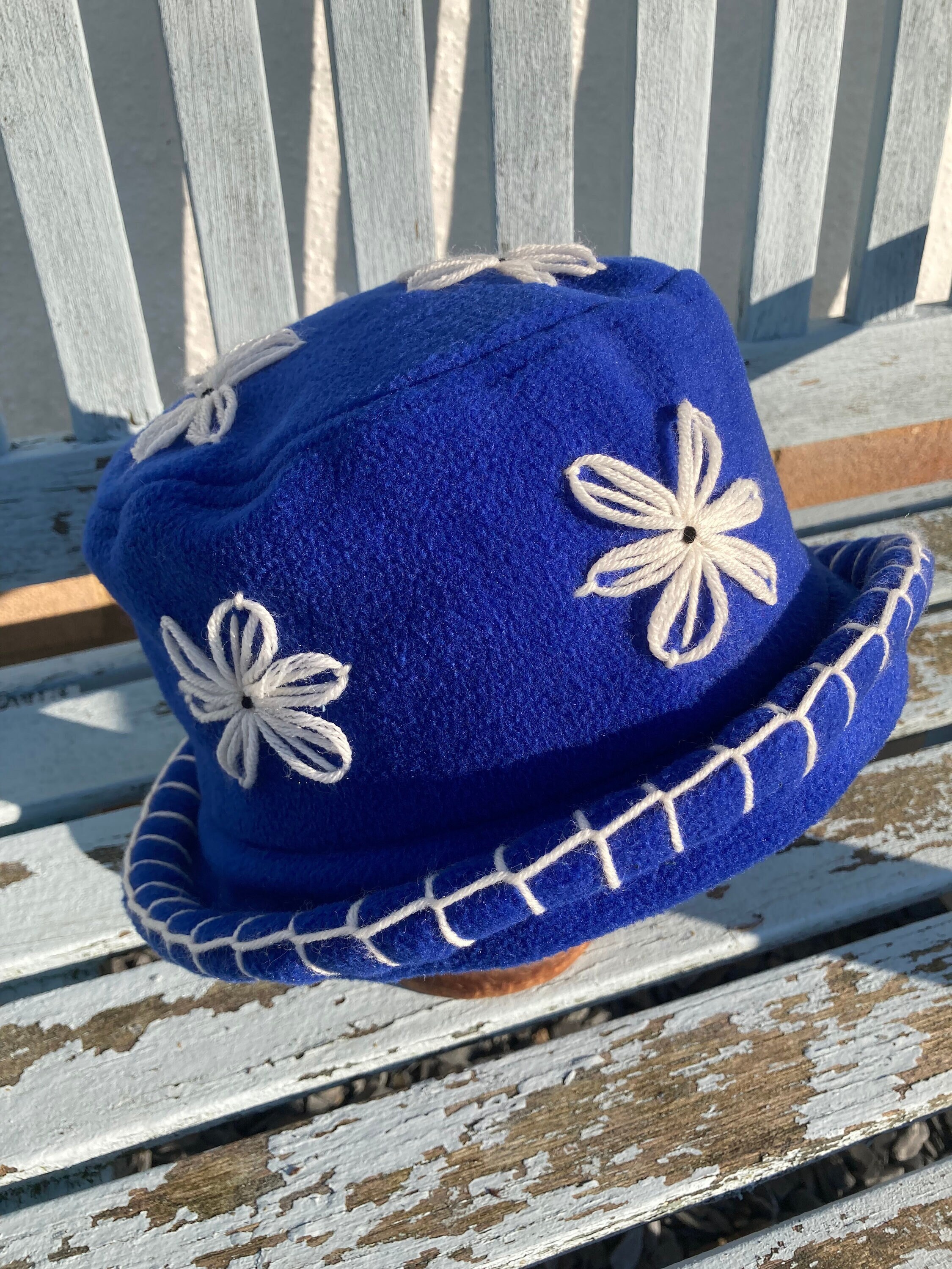 Royal Blue Fleece Hat Cobalt Blue Winter Cloche Bright Blue - Etsy