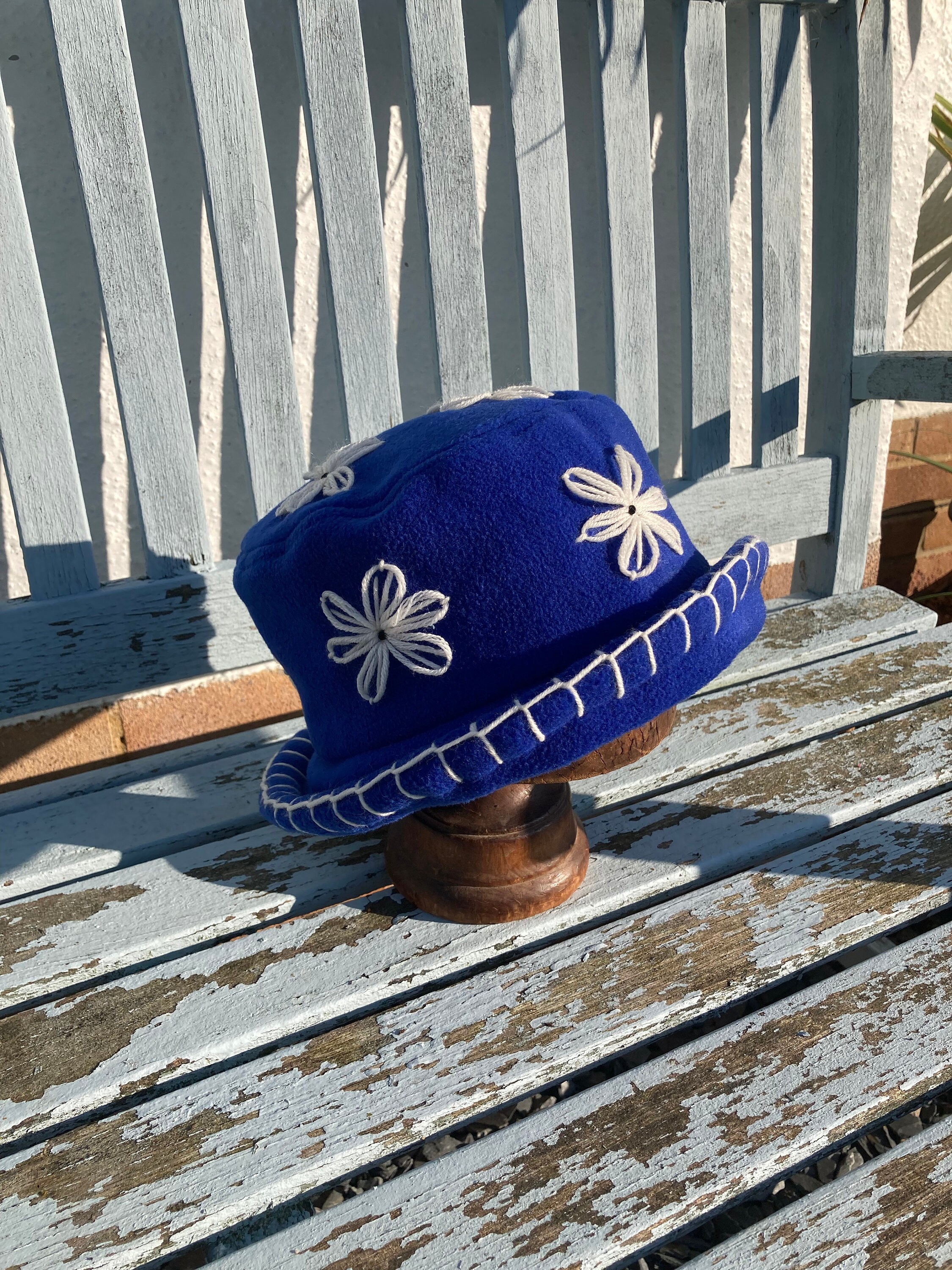 Royal Blue Fleece Hat Cobalt Blue Winter Cloche Bright Blue - Etsy