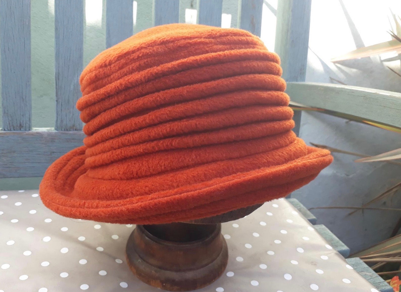 Burnt Orange Fleece Cloche Hat, Warm Winter Hat - Etsy