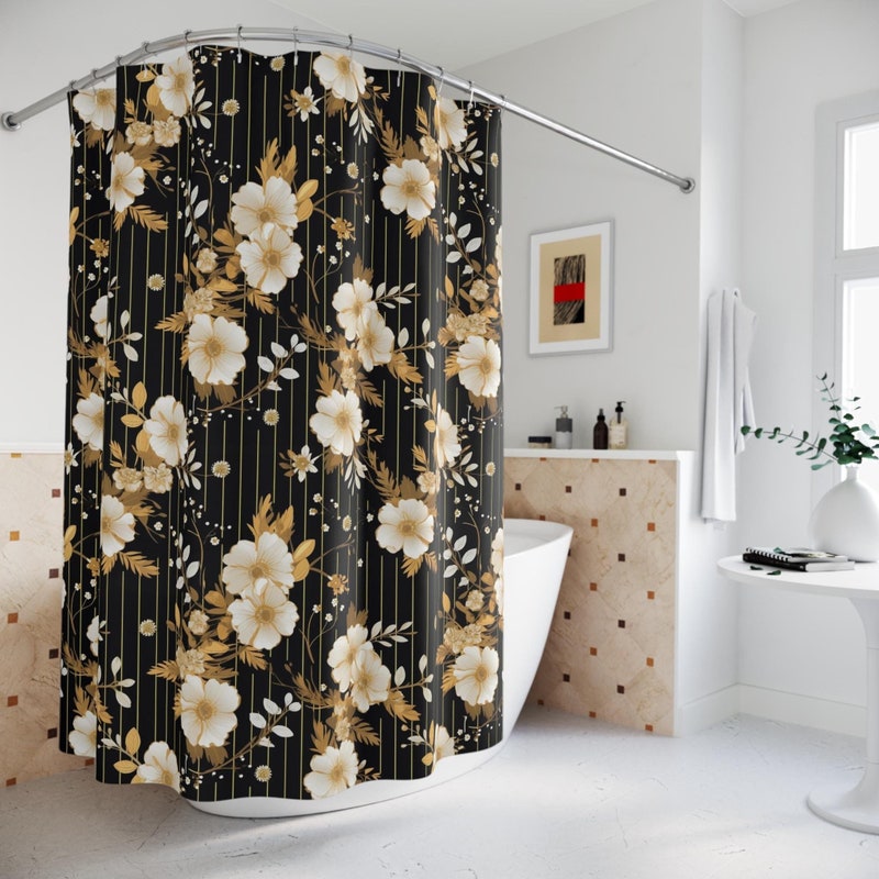 Gold Shower Curtain - Etsy