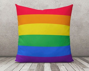 Rainbow pillow | Etsy