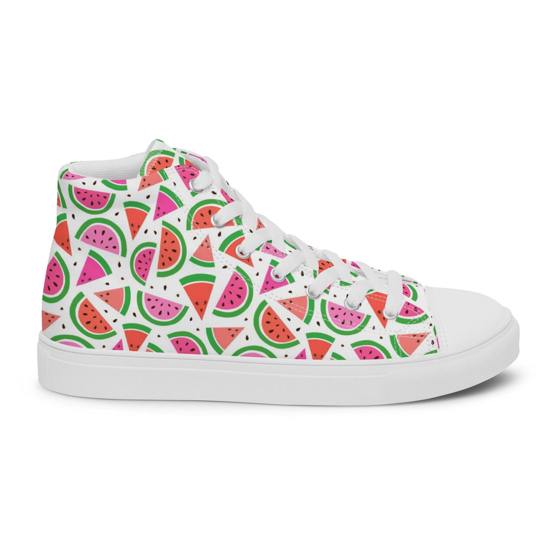 Women's Watermelon Sneakers, Watermelon Shoes, Summer Fruit High Top ...