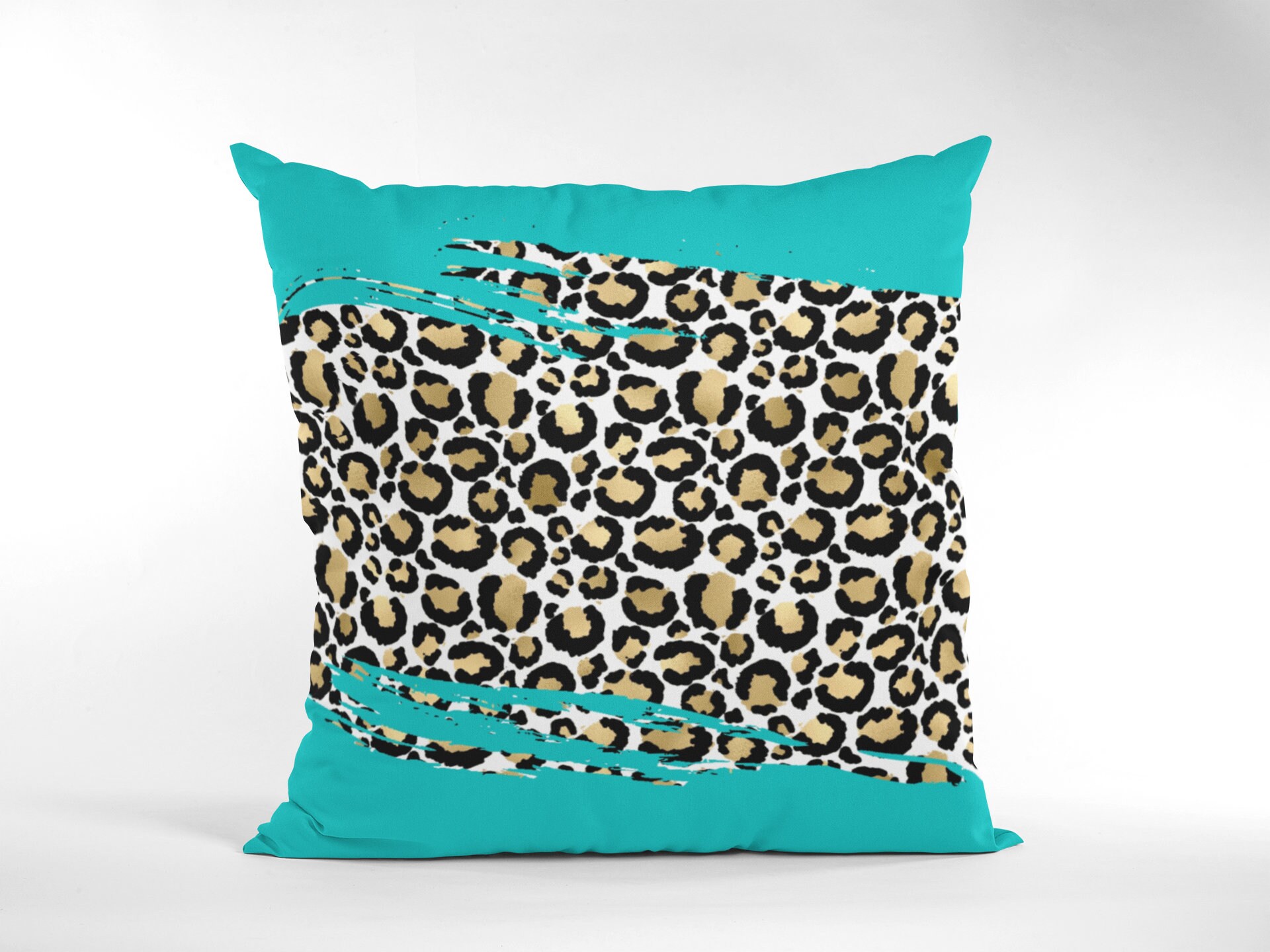 Turquoise Leopard Pillow Turquoise Pillow Leopard Print - Etsy Schweiz