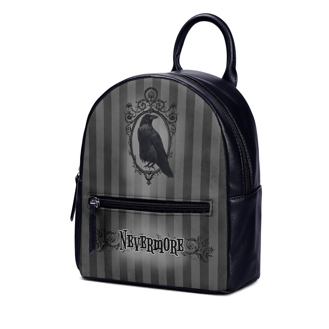 Nevermore Black Grey Edgar Allan Poe Raven Backpack Christmas UK Bag ...