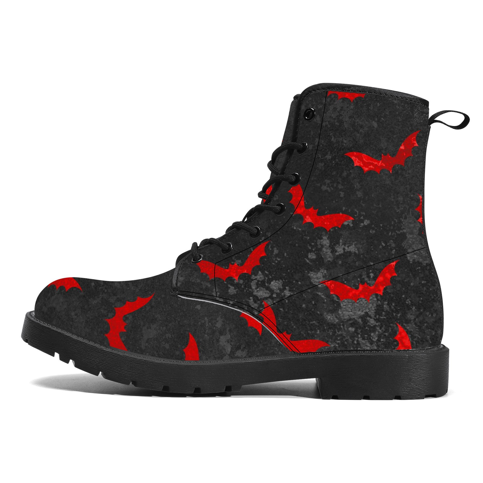 Nosferatu Gothic Blood Red Black Bat Wing Winter Boots - Etsy
