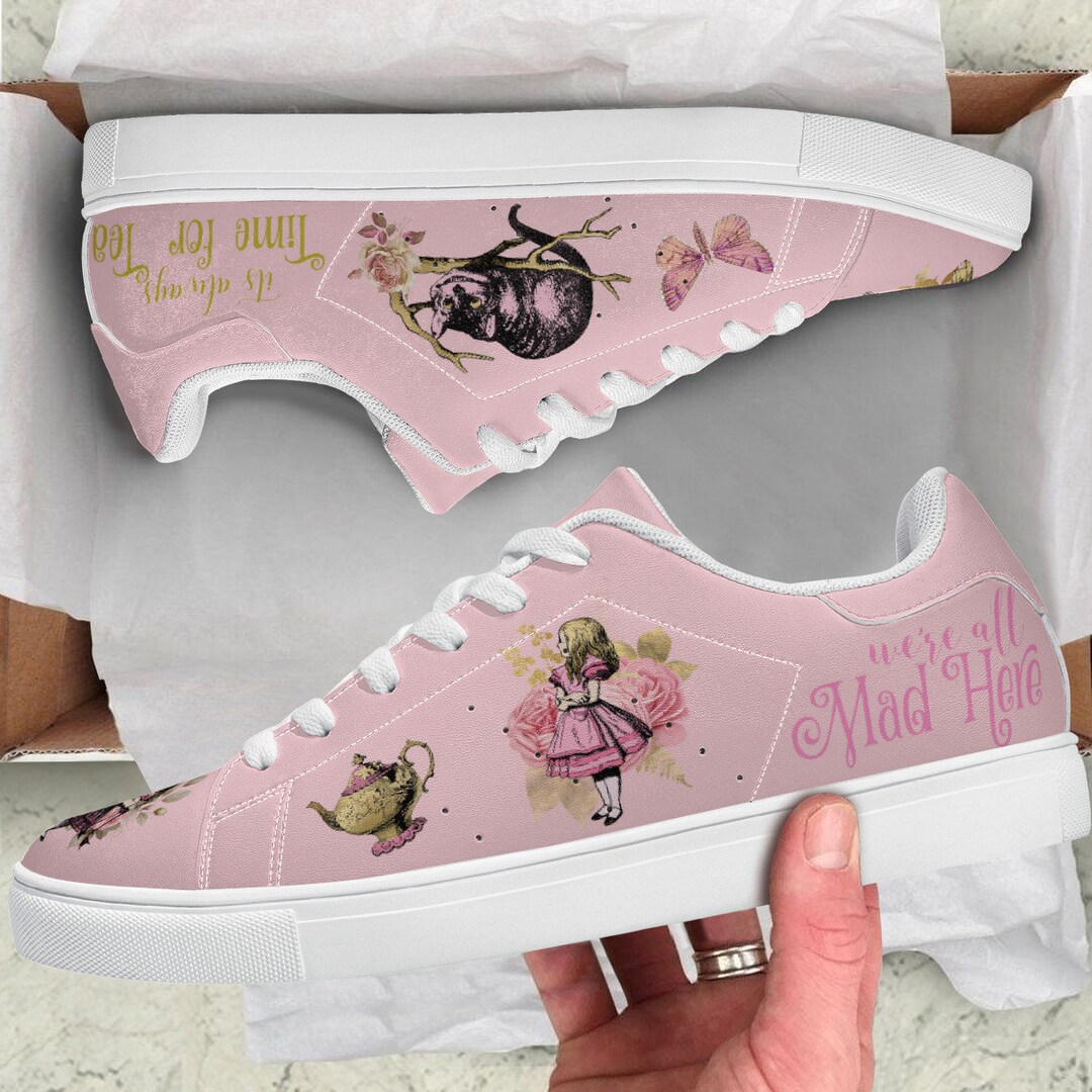 Pastel Pink Alice in Wonderland Summer Trainer Sneaker Christmas UK 3 4 ...