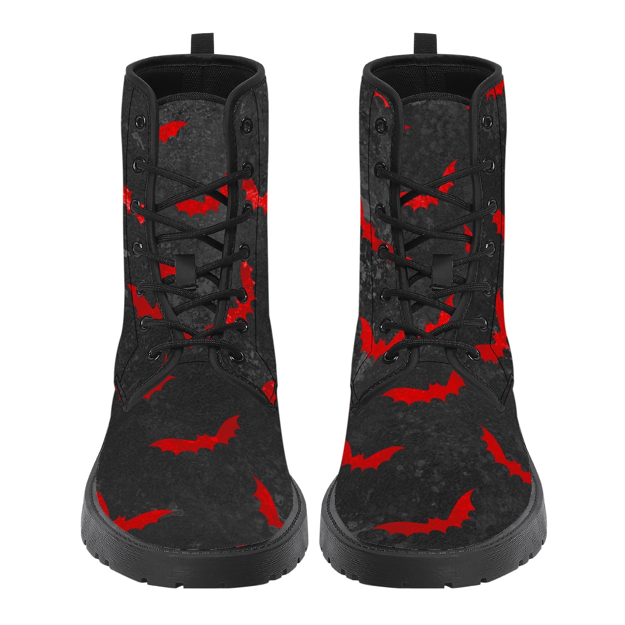 Nosferatu Gothic Blood Red Black Bat Wing Winter Boots | Etsy