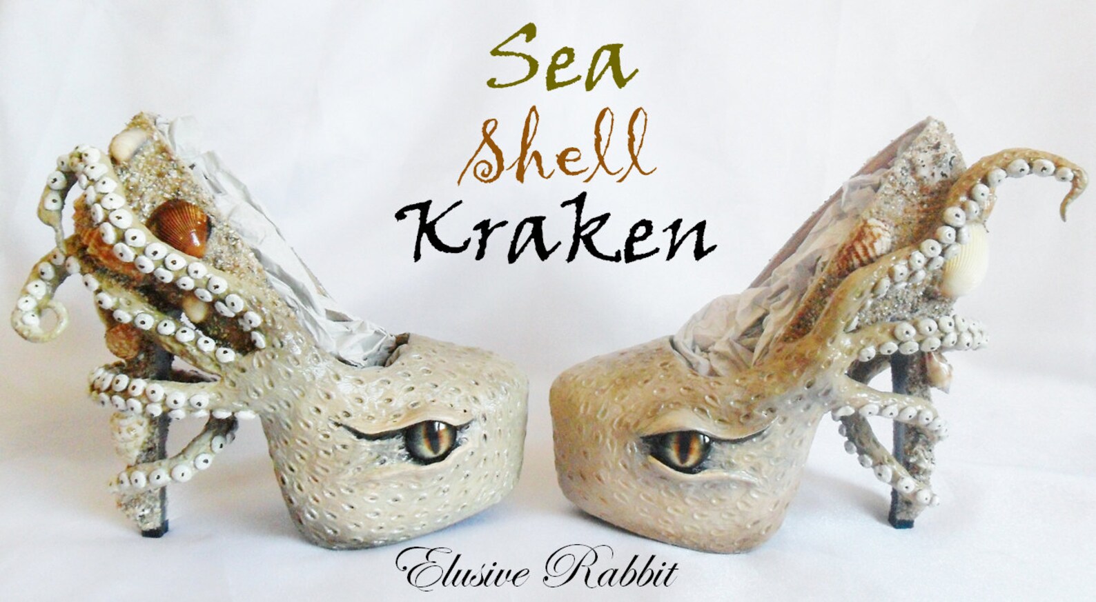 The Sea Shell Kraken Heels Custom Hand Sculpt Paint Shoe Size - Etsy
