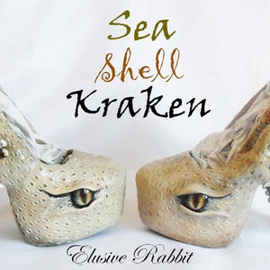 The Sea Shell Kraken Heels Custom Hand Sculpt Paint Shoe Size 3 4 5 6 7 ...