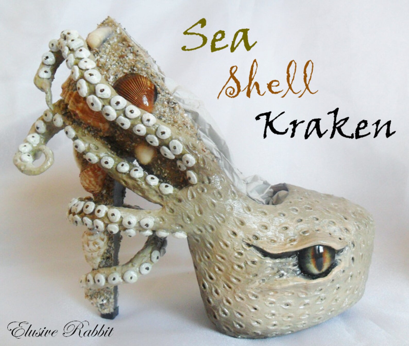 The Sea Shell Kraken Heels Custom Hand Sculpt Paint Shoe Size 3 4 5 6 7 ...