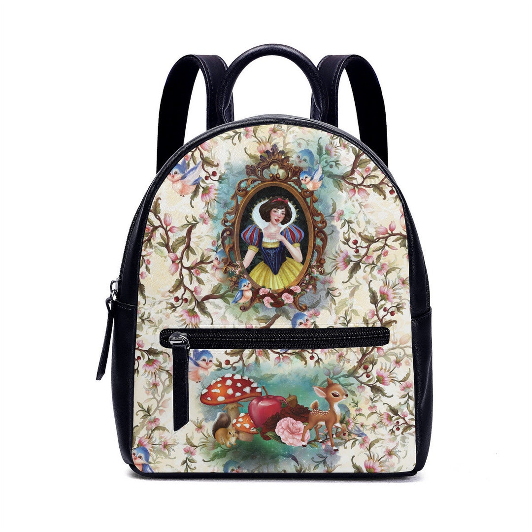 Cream Snow White Backpack Seven Dwarfs Princess Brothers Grimm Fairy ...