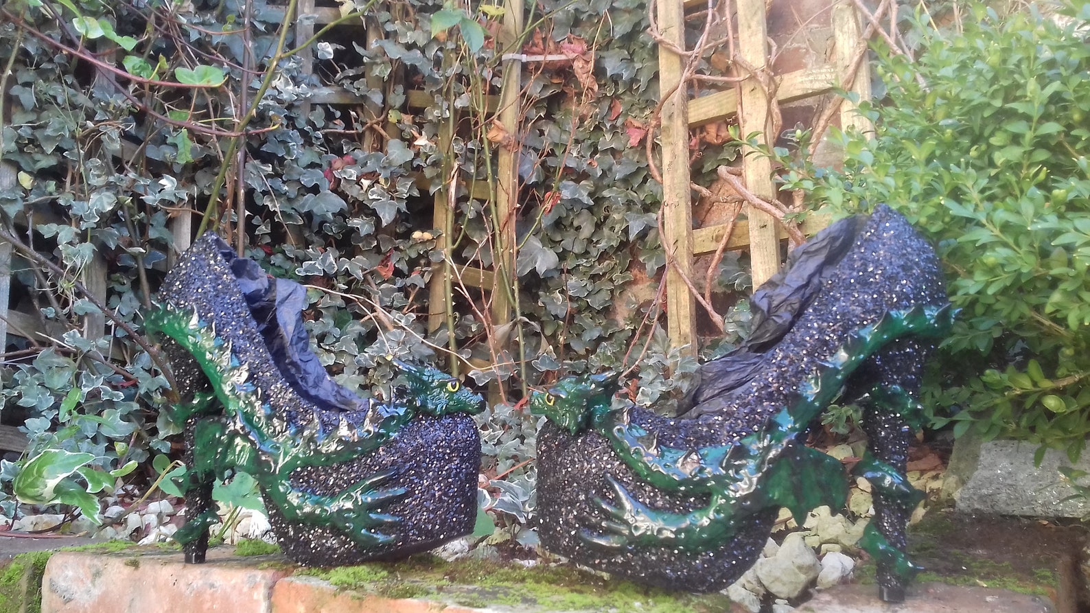 Emerald Dragon Heels Custom Sculpt Paint Kraken Green Black Octopus ...