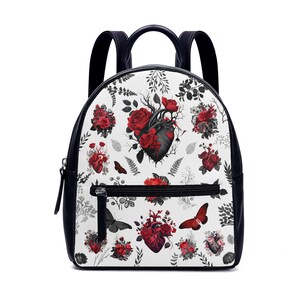 Gothic Hearts Red Black White Summer Rose Petal Floral Christmas Gift ...