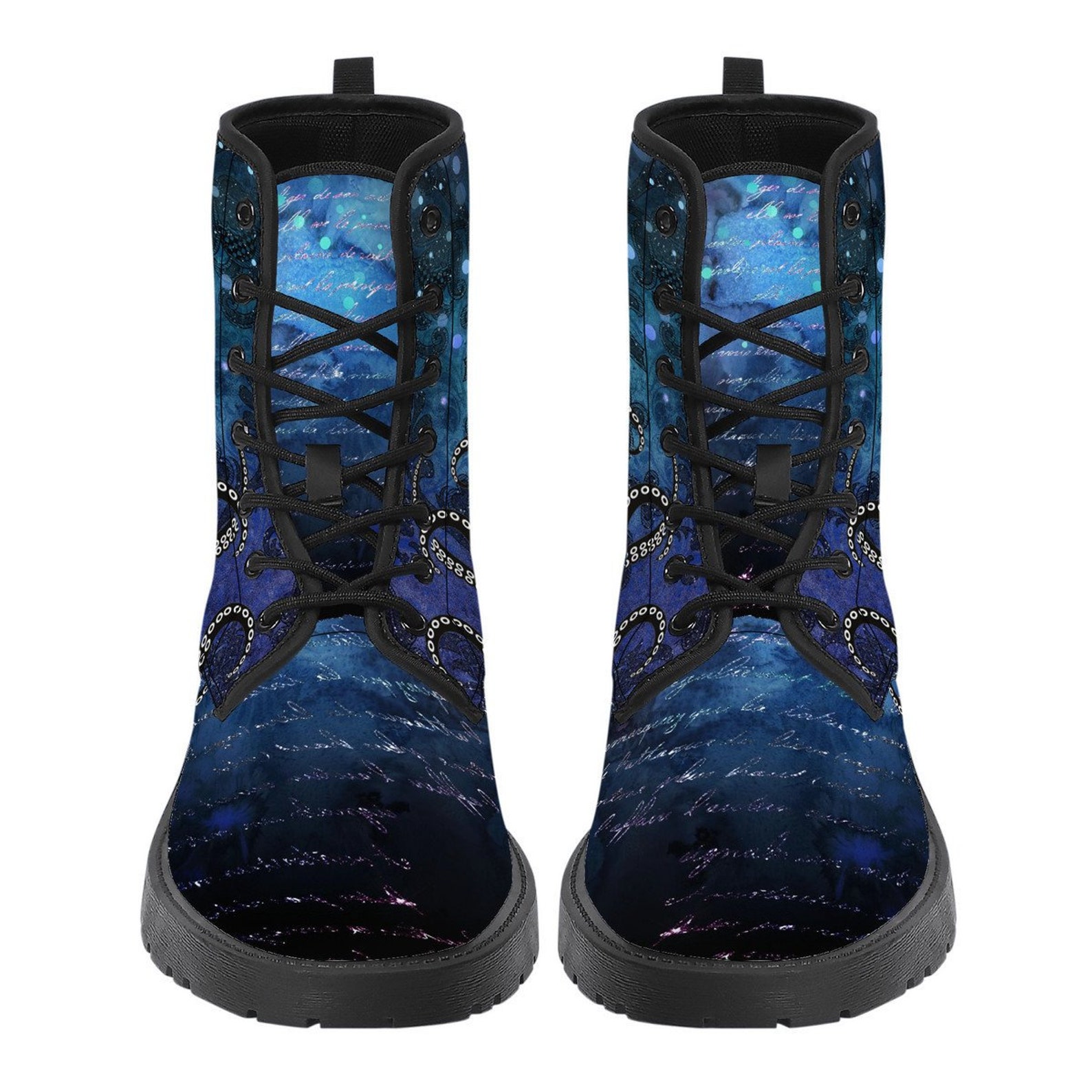Gothic Kraken Winter Boots Tentacle Squid Cthulhu Blue Black Steampunk ...
