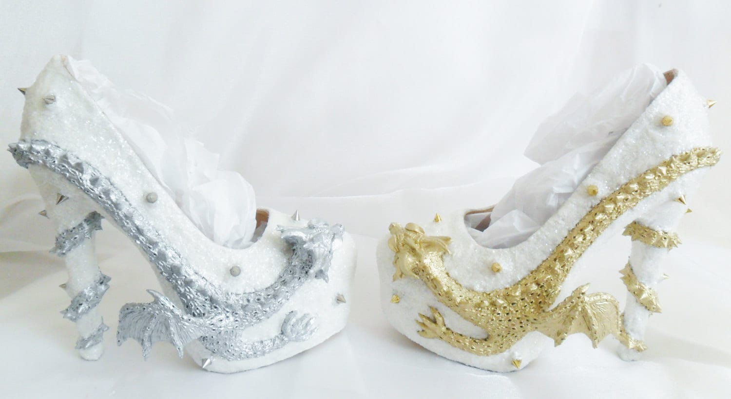 Metallic Dragon Spike Heels Style 1 Custom Hand Sculpt Paint - Etsy