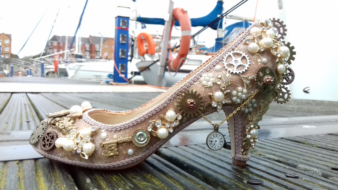 Forever in Time Steampunk Victorian Cog Gears Heels Personalized Muses ...