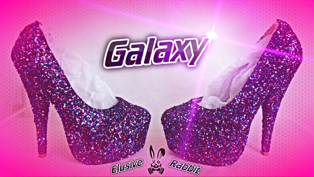 Galaxy Chunky Glitter Custom Personalized Womens Handmade Glitter Shoe ...